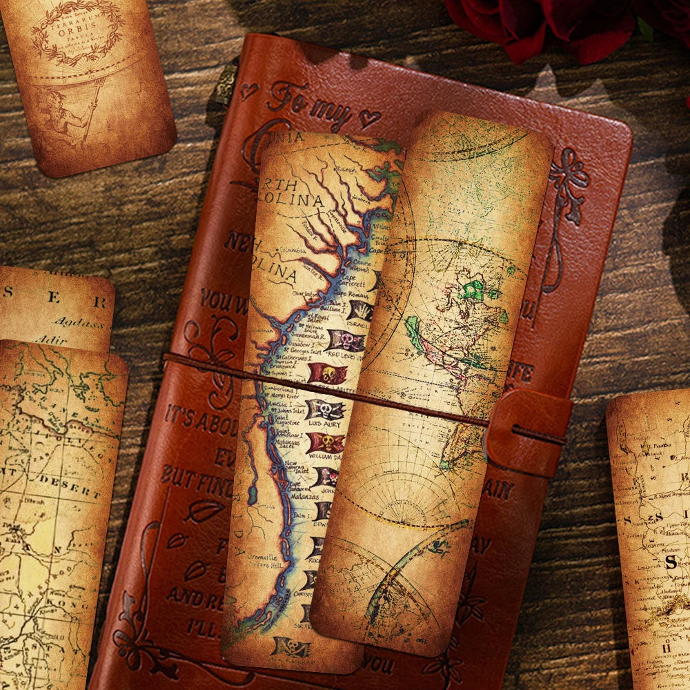 Set of 30 Vintage Map Bookmarks – Antique-Style Page Markers for Books | Dear Bookworm